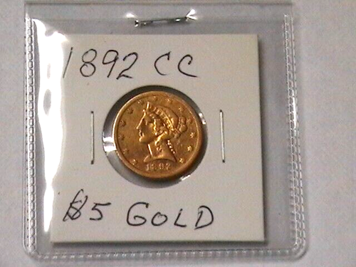 1892-CC Liberty Gold Half Eagle $5 Coin - Rare Carson Gold Coin | eBay