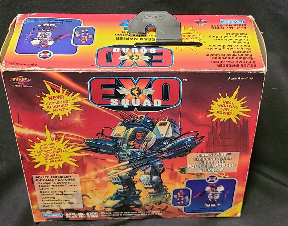 100% CIB-Sean Napier "Police Enforcer" 1995 EXO SQUAD Playmates "Black ...