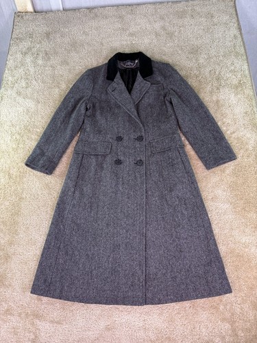 VTG Loring Wool Tweed Womens Overcoat Velvet Collar Old Money USA ...