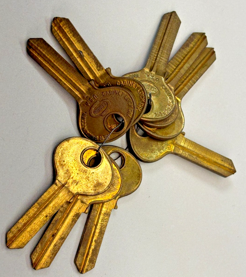Vintage NOS Corbin Key Blank Lot #8 - 9 pieces same unmarked - Cabinet ...