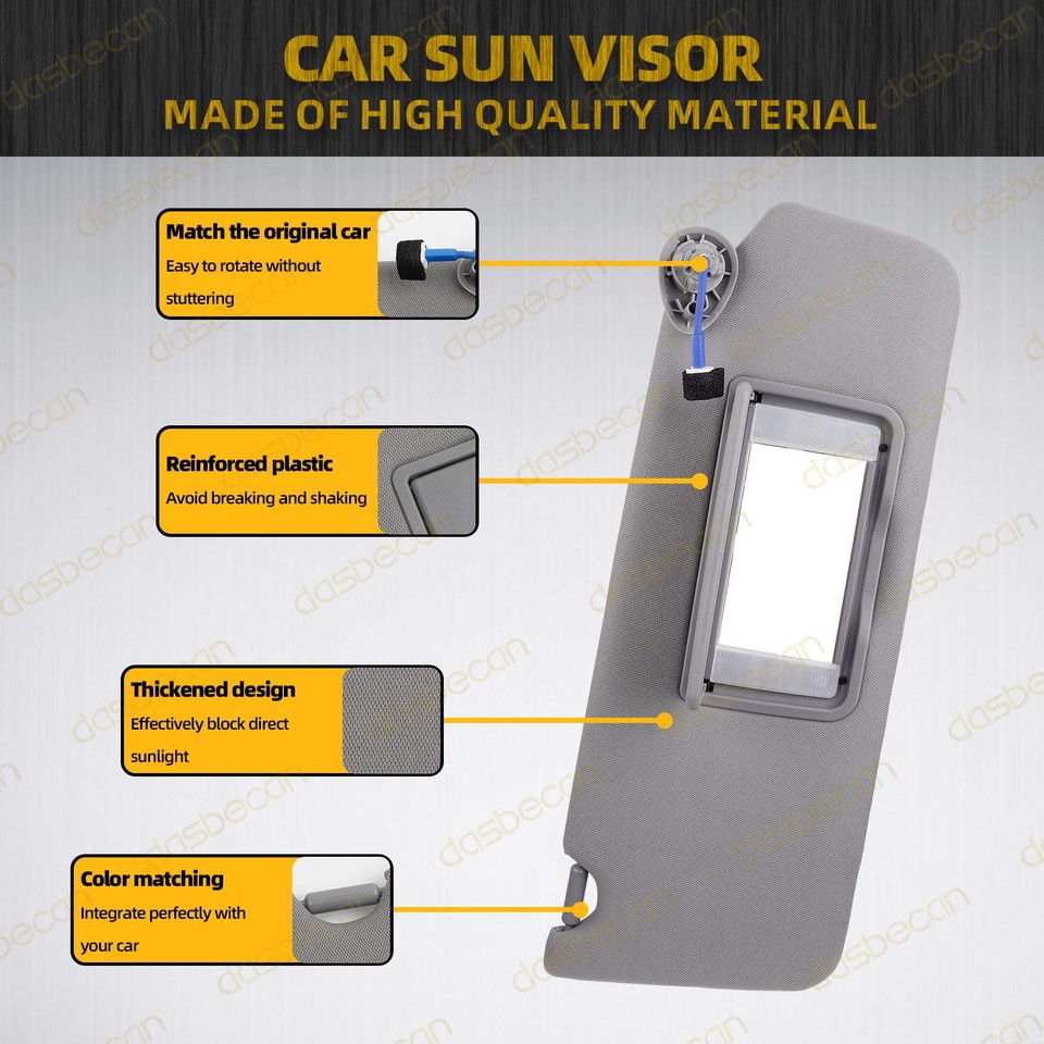 83230-SZA-A01Z Right Passenger Side Sun Visor w/ Light for Honda Pilot ...