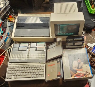 Apple IIc Computer with Monitor & Stand, printer, manuals, software ...