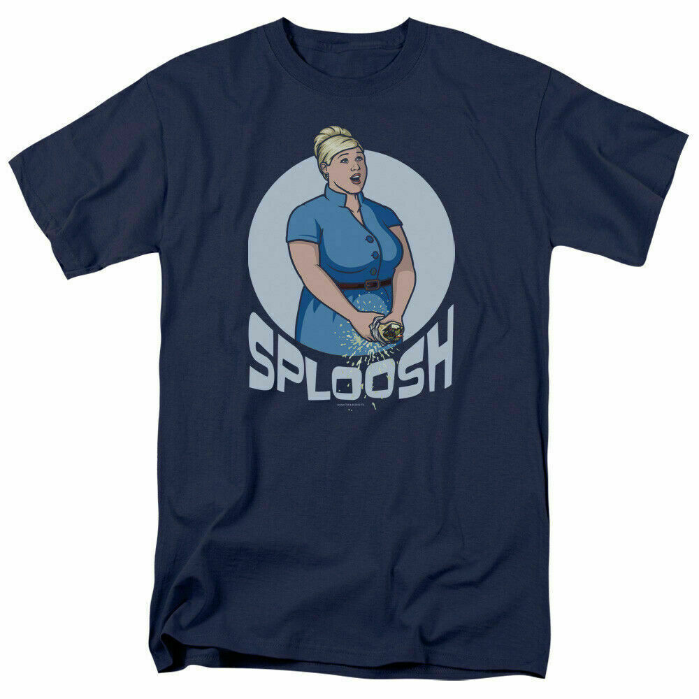 Archer Sploosh Shirt Mens Licensed Cartoon Merchandise Pam Poovey Navy ...