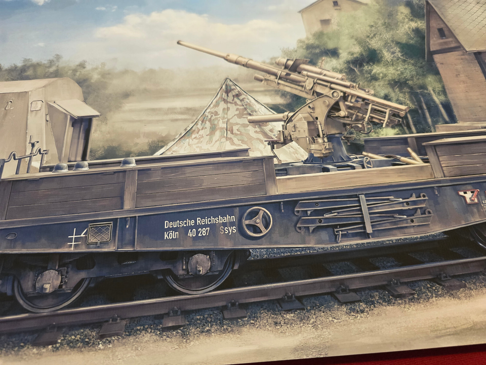 REICHSBAHN TRAIN TRANSPORTS ANTI AIRCRAFT FLAK GUN German Poster Print ...