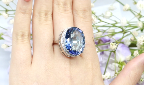 25x21mm SheCrown Big Oval 22x18mm Fire Rainbow Violet Topaz CZ Silver ...