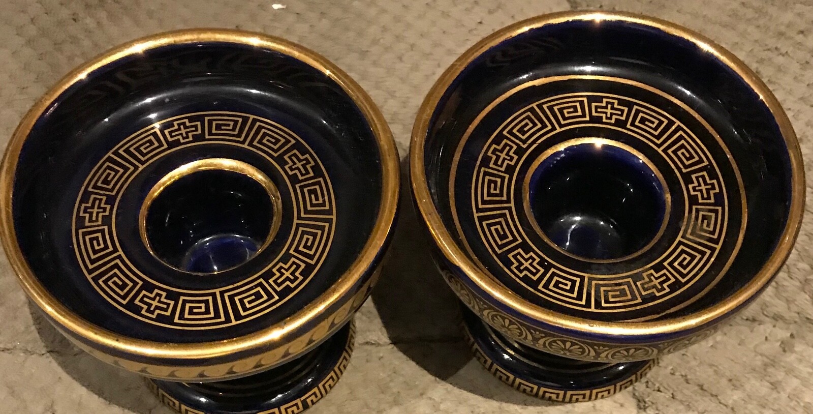 24kt Gold on Black Greek Gods & Godesses 2 Candle Holders Hand Made In ...