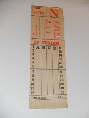 1950s SEATTLE TRANSIT SYSTEM TICKET YESLER BUS TROLLEY DRIVER MOTOR ...