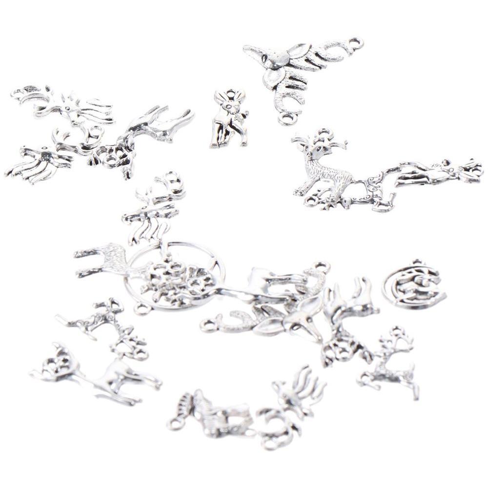 66pcs Alloy Elk Charms Pendant Bulk Xmas Animal Elk Deer Dangle for ...