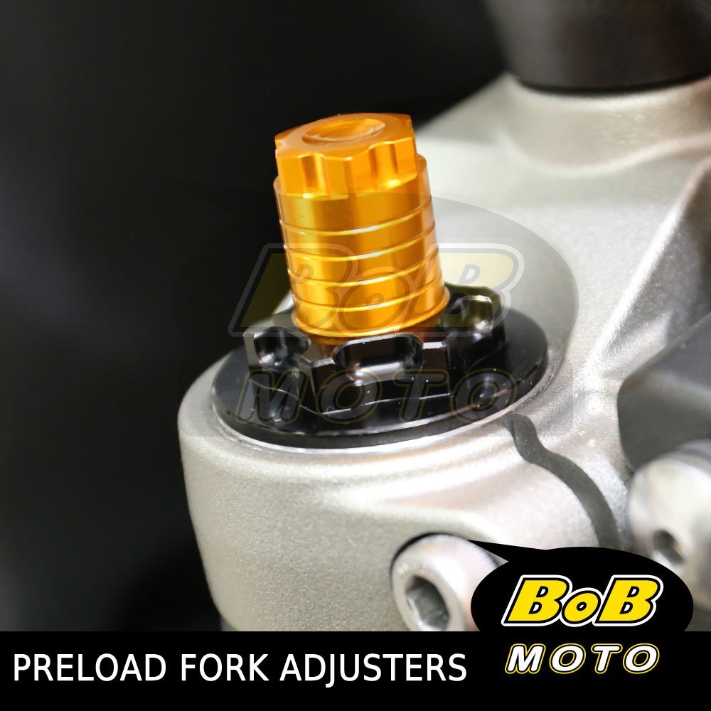 CNC Gold Front Fork Preload adjusters Fit Yamaha V STAR 650 XVS 06 07 ...