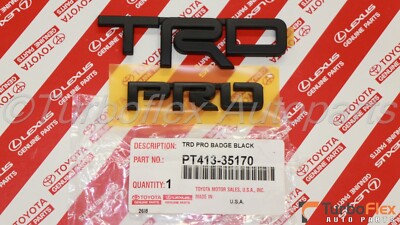 Toyota TRD PRO Flat Black Metal Emblem Genuine PT413-35170 | eBay