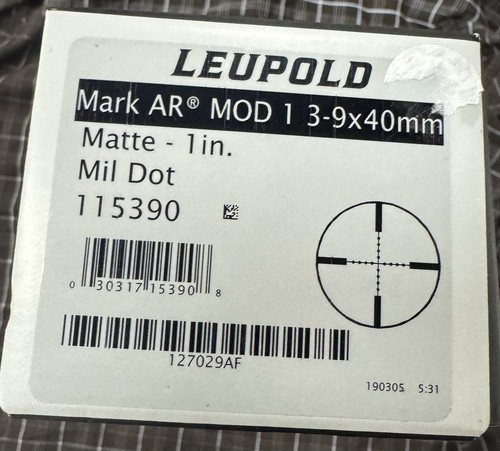 Leupold MARK AR MOD 1 3-9x40 223 Riflescope Box Papers | eBay