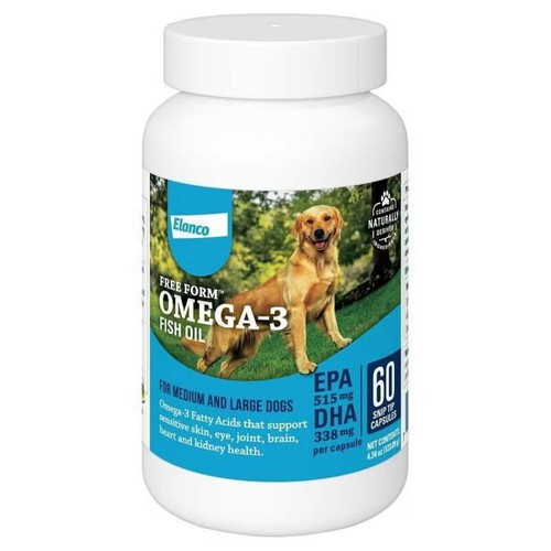 Snip Tips Omega-3 Fish Oil Liquid Supplement for Medium & Large Dogs ...
