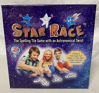 Star Race Spelling Tile Game Glow In The Dark Group Fun 5 And Up | eBay