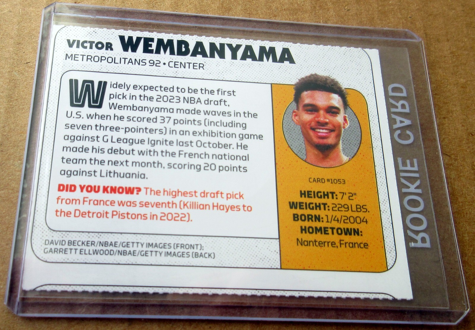 VICTOR WEMBANYAMA 2023 SIFK #1 Draft Pick 1st TRUE Rookie Card RC Spurs ...