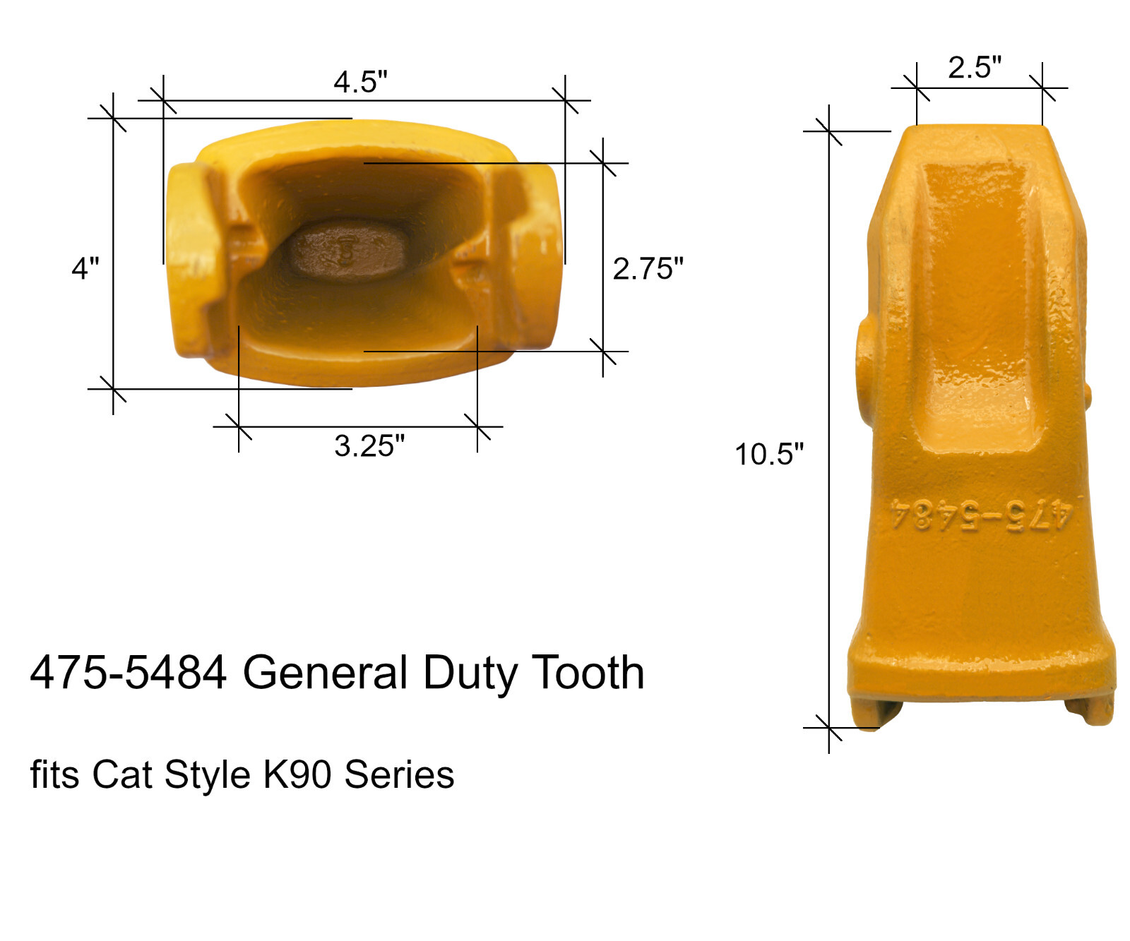 Cat Style K90 Series Ex/Loader Bucket Tooth- 475-5484, 220-9099 General ...