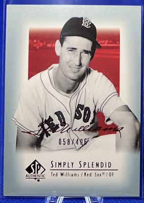 2003 Upper Deck SP Authentic TW11 TED WILLIAMS Simply Splendid /406 RED SOX | eBay