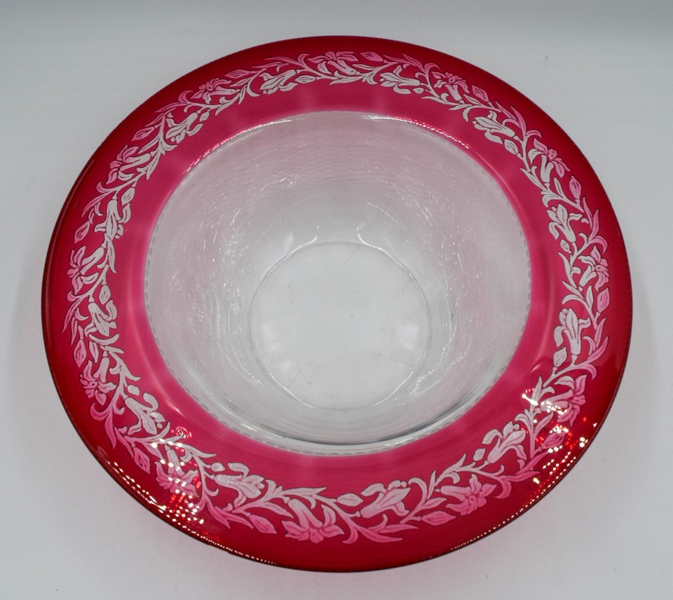 Steuben Art Glass Centerbowl Gold Ruby Ring Cased - Acid Etching | eBay