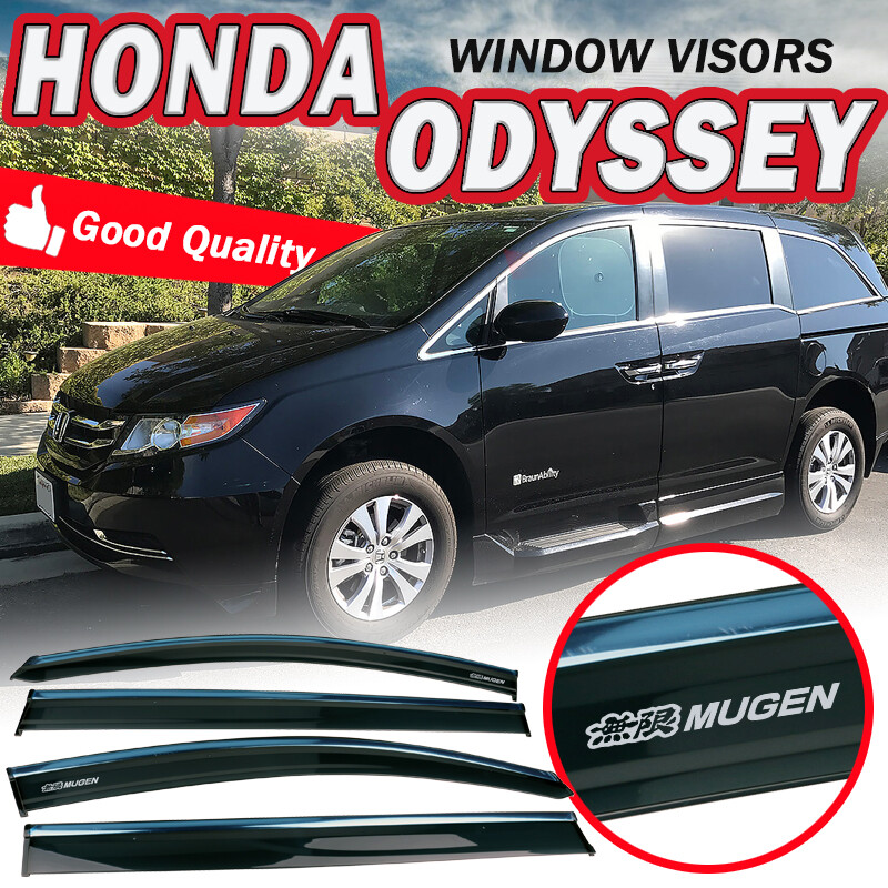 Fits 11-17 Honda Odyssey Window Visor Rain Guard Shade w/ Chrome Trim ...