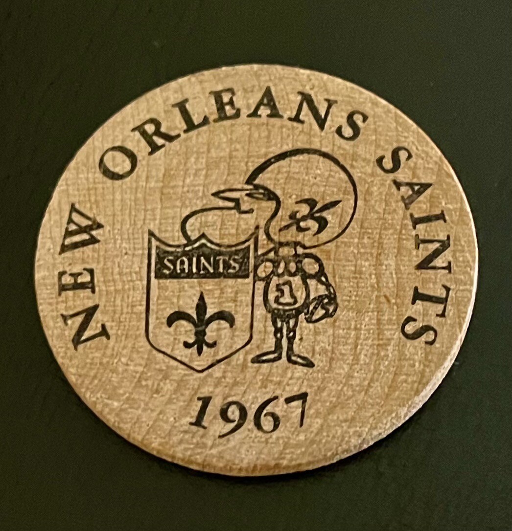 1967 New Orleans Saints NFL Vtg Old 1st First Season Wooden Wood ...