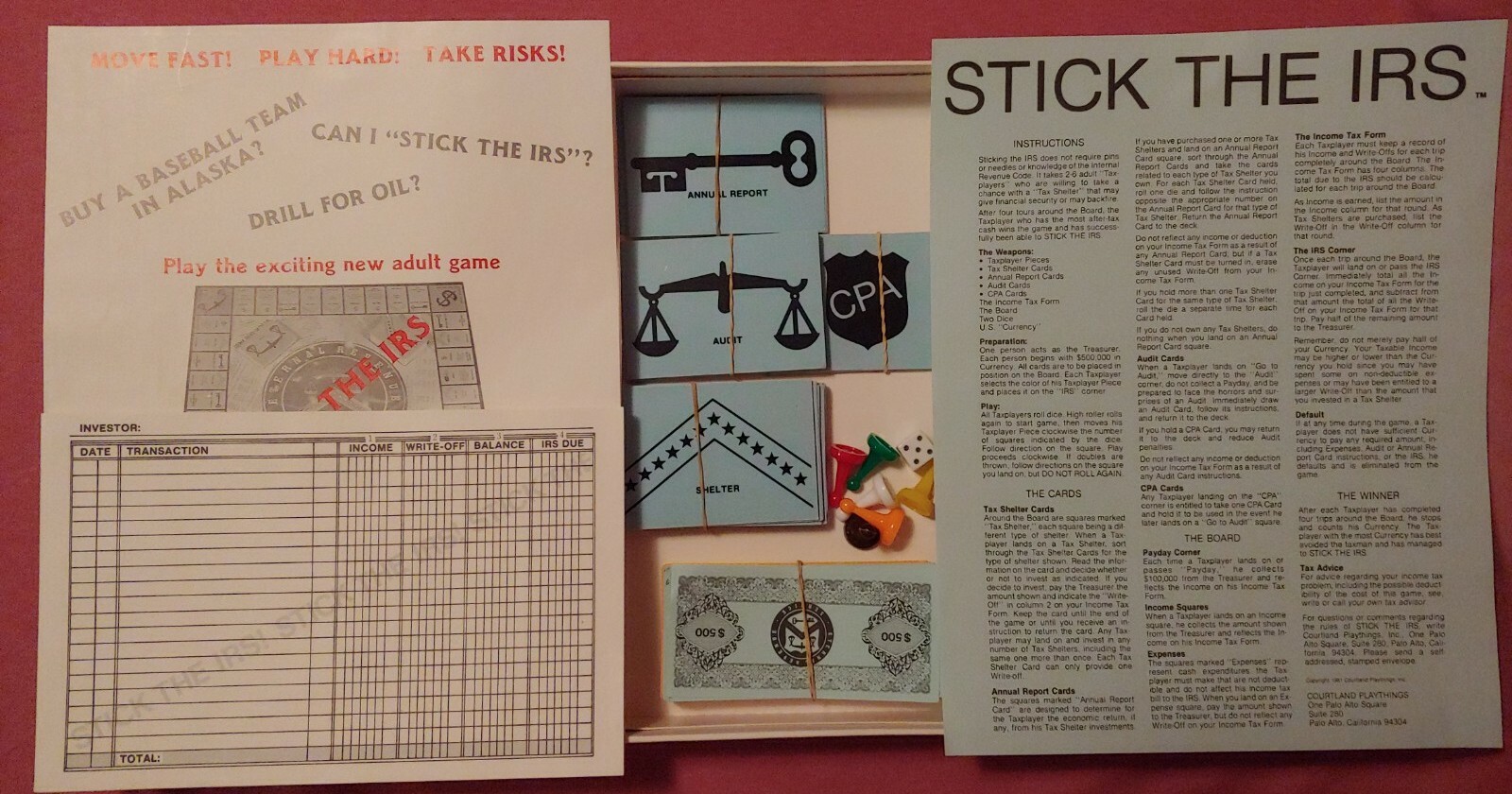 Stick It To The IRS Vintage Board Game 1981 | eBay