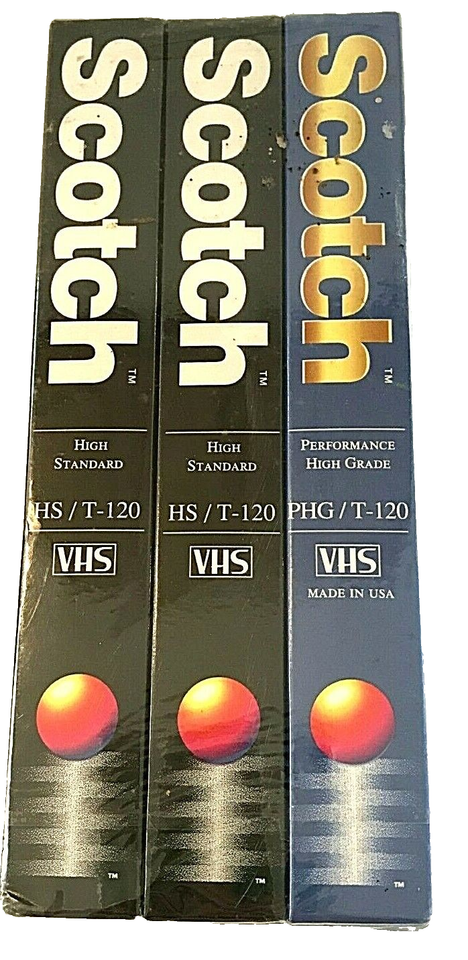 Scotch VHS Performance High Grade PHG/T-120 New Sealed Combo 3 Pack | eBay