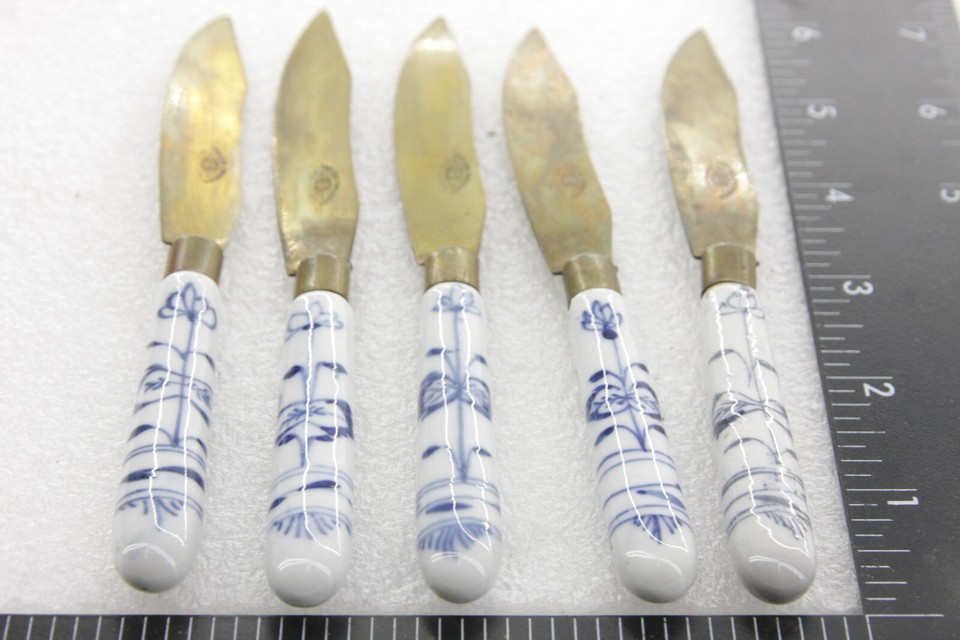 (5) The Sun Cuterlico Germany Fruit Knives Porcelain Handled Cutlery ...
