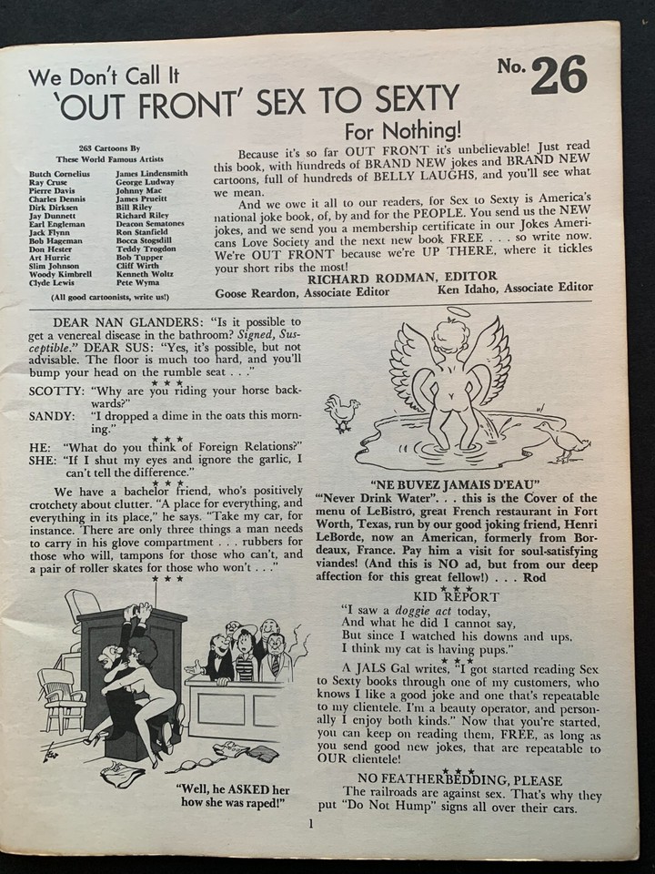 Out Front Sex to Sexty #26 - Humor Cartoon Magazine 1969 | eBay