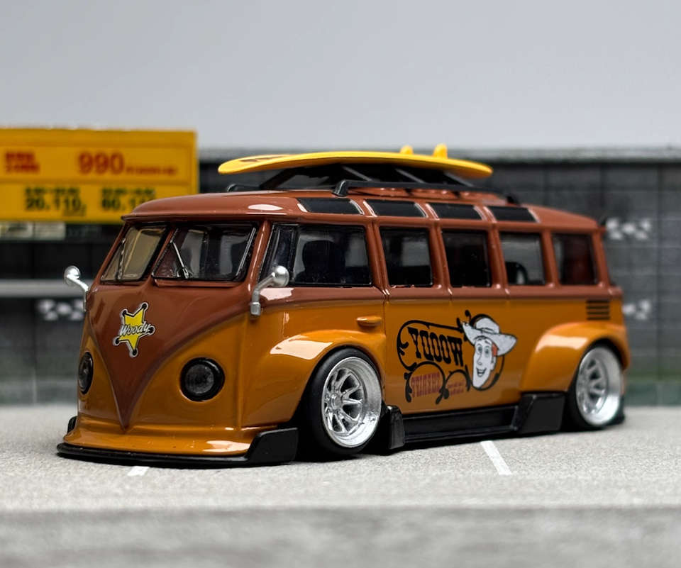 GB LMLF 1:64 Brown VW T1 RWB Van Bus Camper Kombi Model Diecast Collect ...