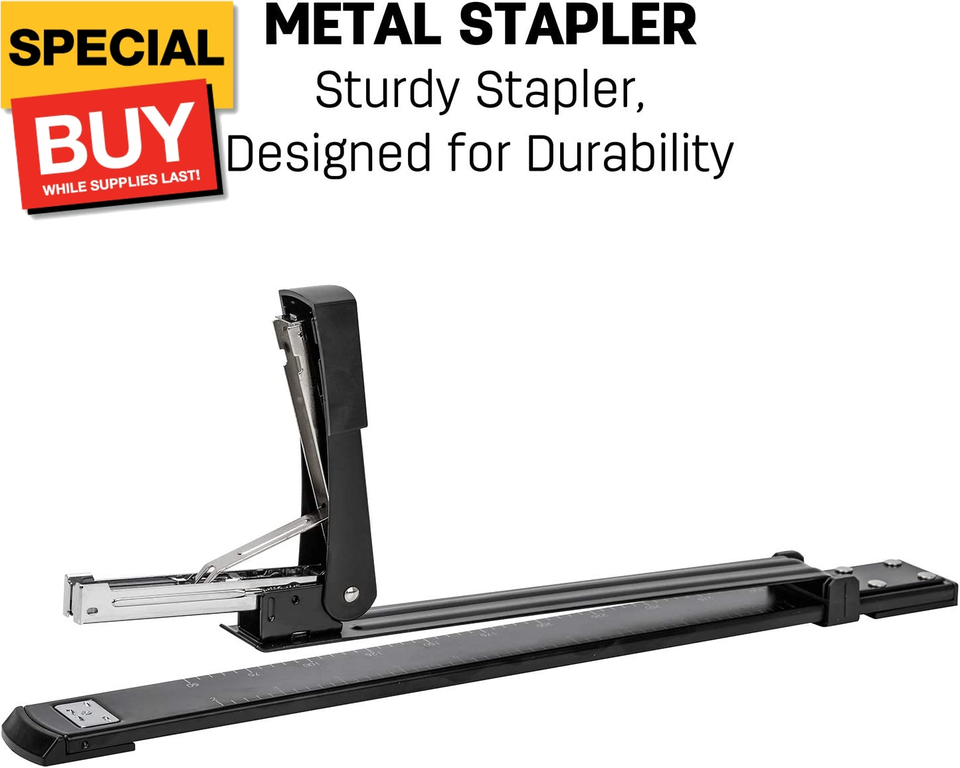 Long Reach Stapler, 20 Sheet Capacity, Long Arm Standard Staplers for ...
