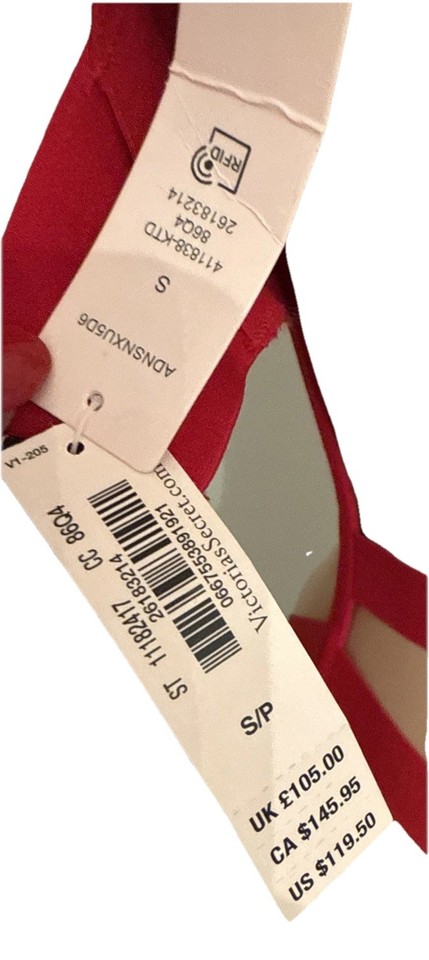 Victoria's Secret Very Sexy Banded Rhinestone Shine Strap Logo Red ...