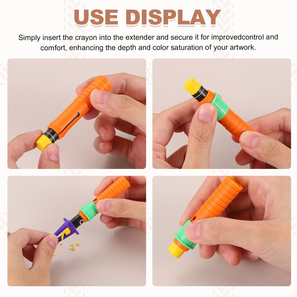 12 Set Oil Pastels, Soft Oil Chalk Pastels with Pen Grip Extender ...