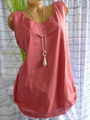 Sheego Shirt Top Tanktop mit Spitze rosa dunkelrosa Ton NEU (234) NEU ...