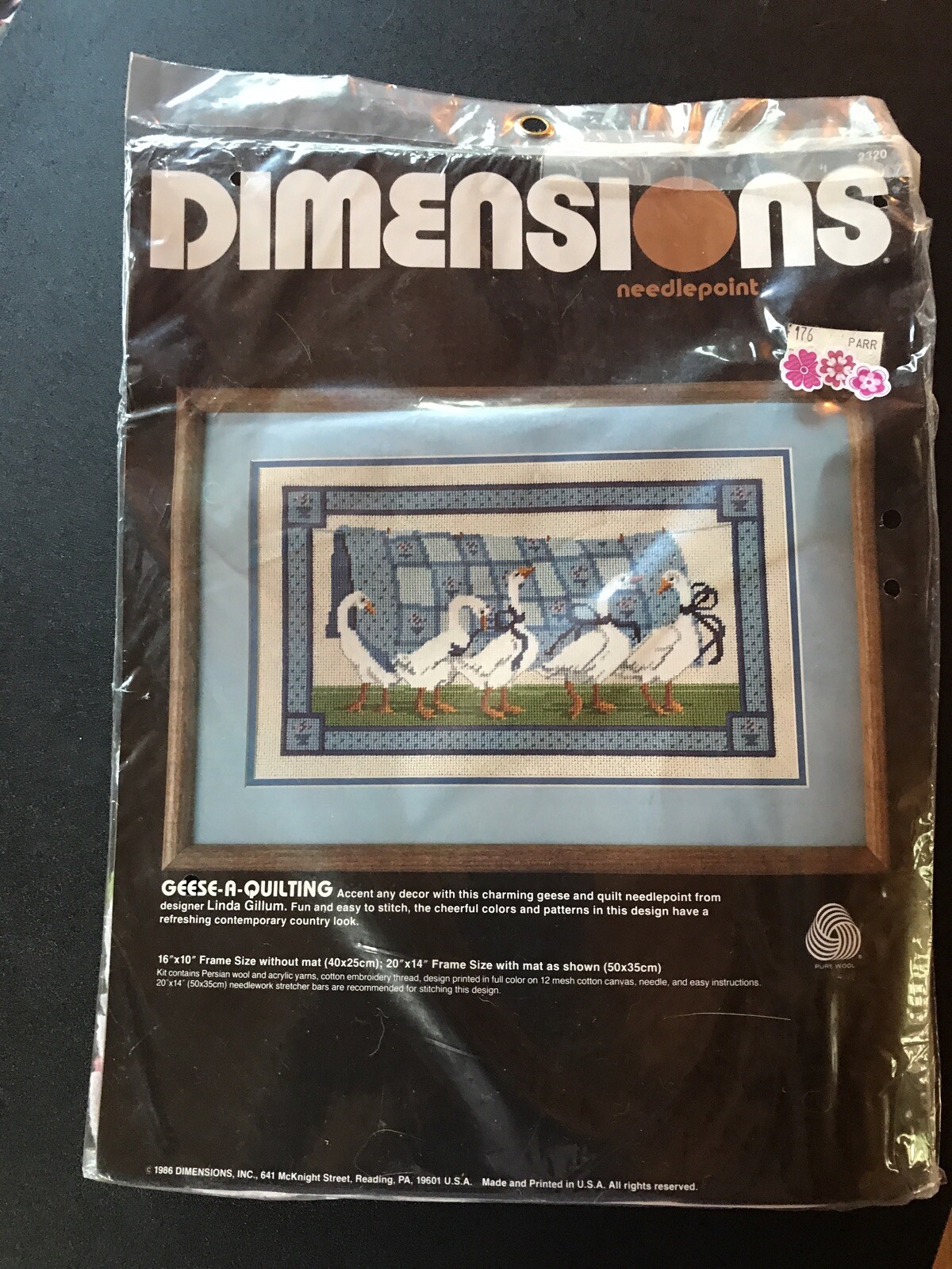 NEW Vintage 1986 Dimensions Needlepoint Kit Geese-a-Quilting #2320 NOS ...
