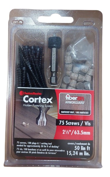 FastenMaster Cortex Fiberon Deck Screws 2.5" - Gray (75 Pack) for sale ...