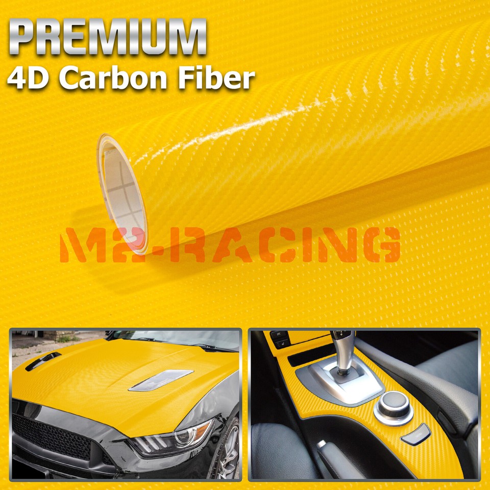 *Premium 4D Gloss Carbon Fiber Vinyl Sticker Wrap Decal Sheet Bubble ...