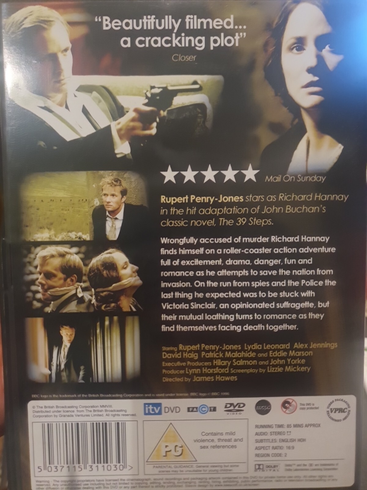 THE 39 STEPS RARE DVD BBC TV BRITISH FILM RUPERT PENRY-JONES & LYDIA ...