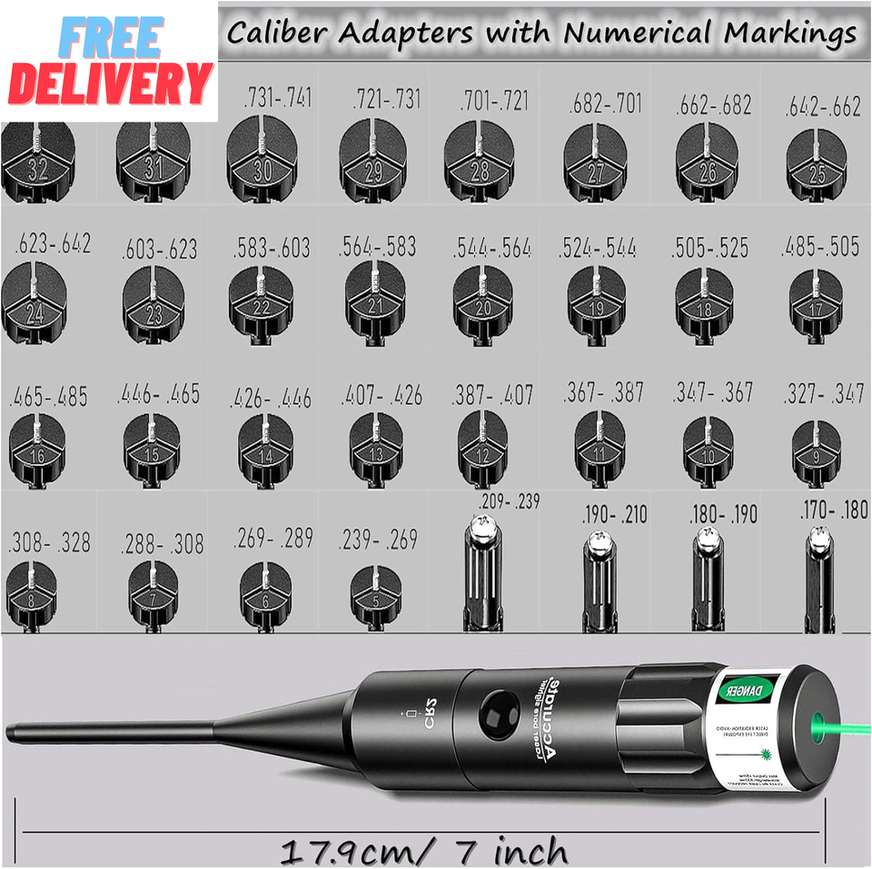 Laser Bore Sight Kit for Multiple Calibers with Upgraded 32 Multiple ...