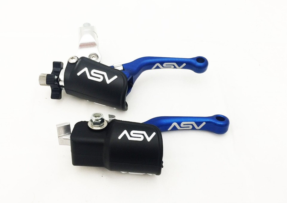 ASV C6 Shorty Blue Pair Pack Unbreakable Folding Brake + Clutch Levers ...