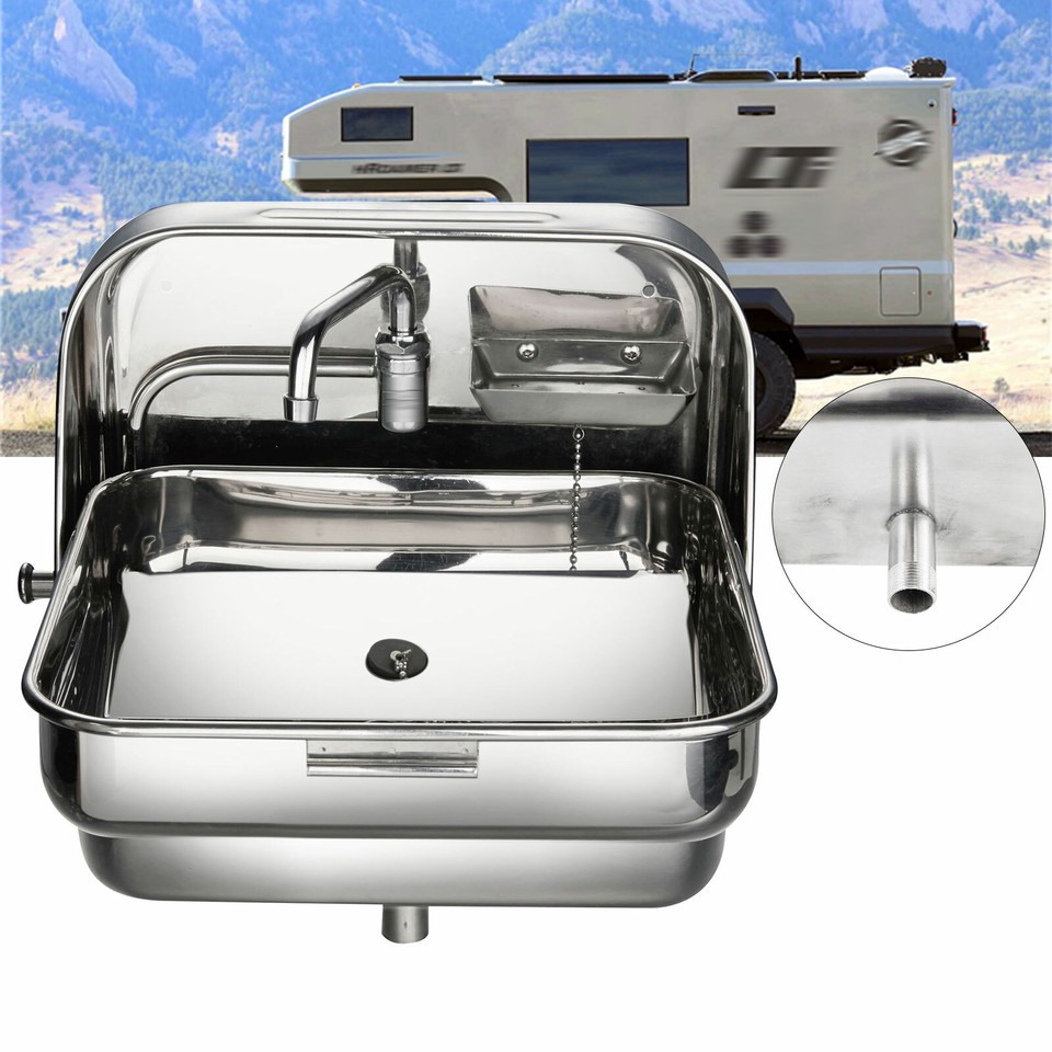 Stainless Steel Folding Sink for Caravan Camper Motorhome & Integrated ...