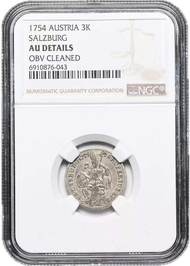 AUSTRIA 1754 AD Queen Maria Theresa Holy Roman Empire Salzburg Silver ...