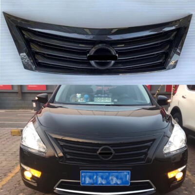 For 2013-2015 Nissan Altima Front Bumper Upper Grille Carbon Fiber Look ...