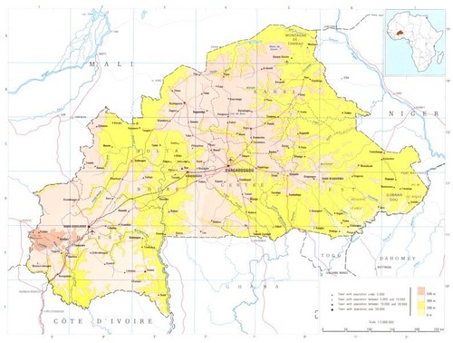 BURKINA FASO. Upper Volta; Republic of upper Volta 1973 old vintage map chart | eBay