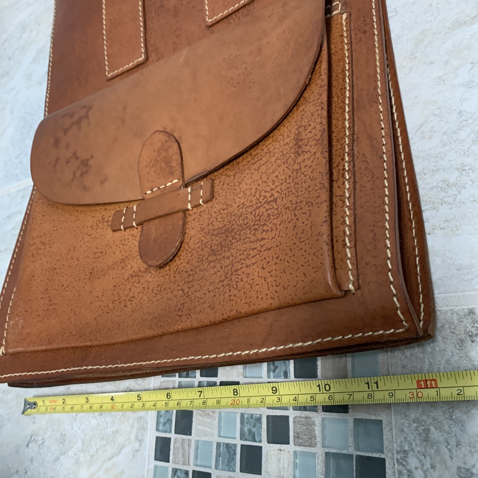 Vintage Women's Tan Genuine Leather Tote Bag Made in Poland Teacher ...