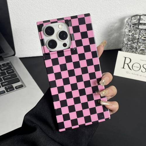 Rectangular Checkered Phone Case for iPhone 15, Checker Checkerboard ...