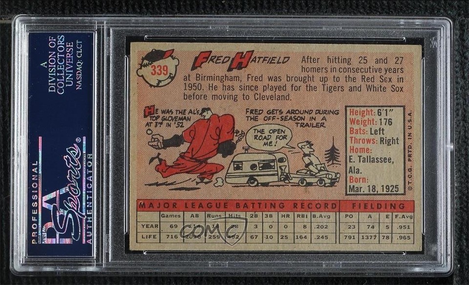 1958 Topps Fred Hatfield #339 PSA 5 | eBay