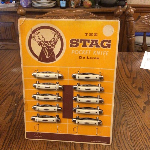 New Old Stock,Stag De Luxe Pocket Knife Cardboard Stand-up Store ...