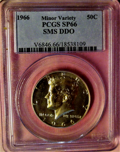 1966 PCGS SP66 *KENNEDY SMS SILVER HALF DOLLAR! DDO! CERT VERIFICATION ...