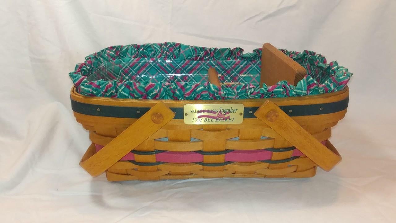 Longaberger 1993 Bee Basket 9 Sibling Signatures Lanam Divider EUC ...