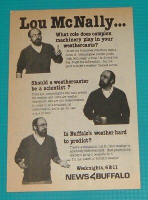 1982 WIVB Tv News Ad WEATHER with LOU McNALLY BUFFALO NEW YORK | eBay