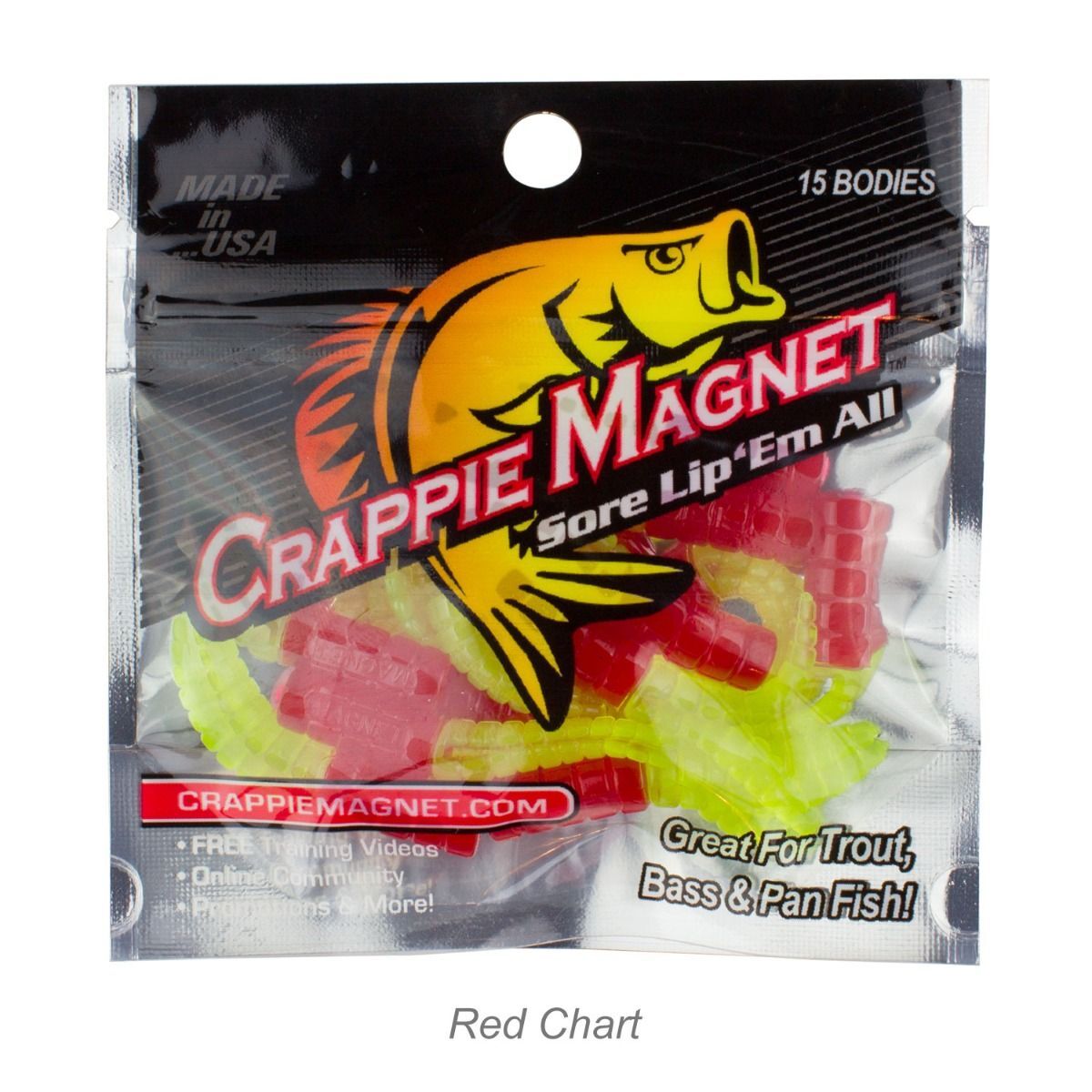 15 Pc Pack Leland's Crappie Magnet Bodies 1.5" Split-Tail Grubs ...